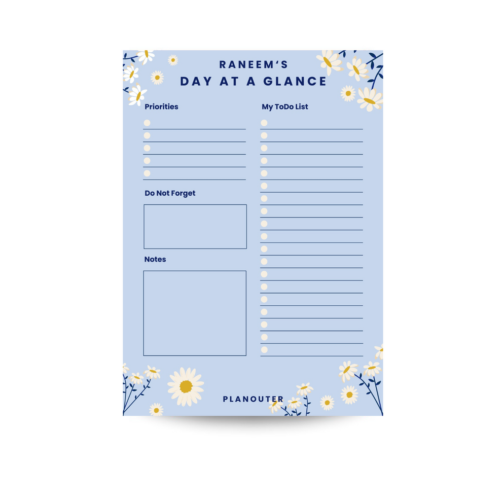 Daily Notepad - Daisy Blue – PlanOuter