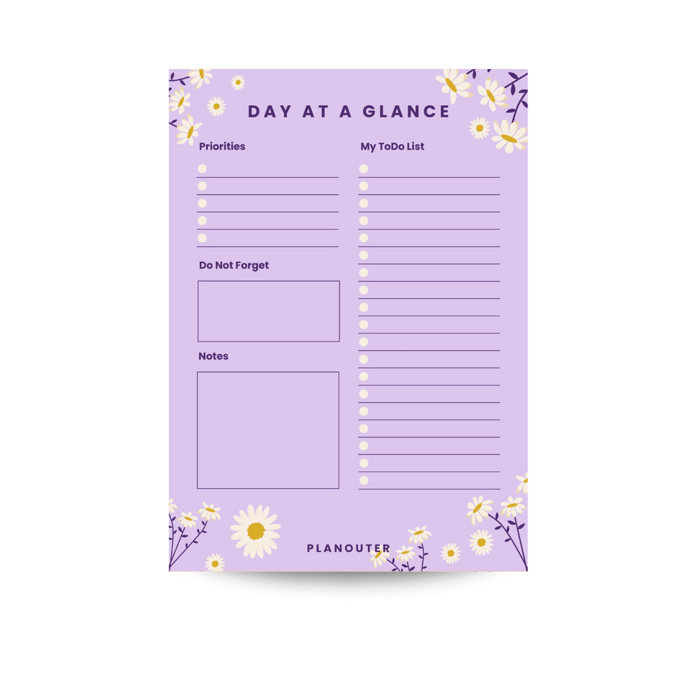 Daily Notepad - Daisy Purple – PlanOuter
